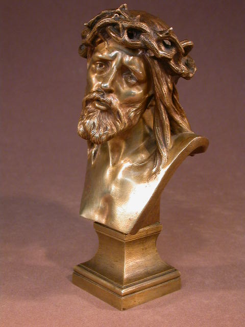 Bronze Christ Signed by Marioton Eug 1854-1925